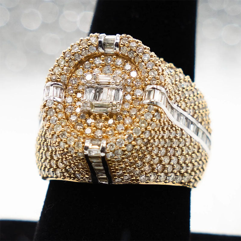 5.4Ctw round rectangular full-set ring-JOSHINY