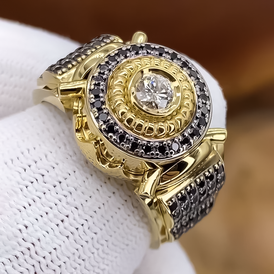 Noble 4 ctw Round Cut White & Black Gemstone Three Colorways Engagemen